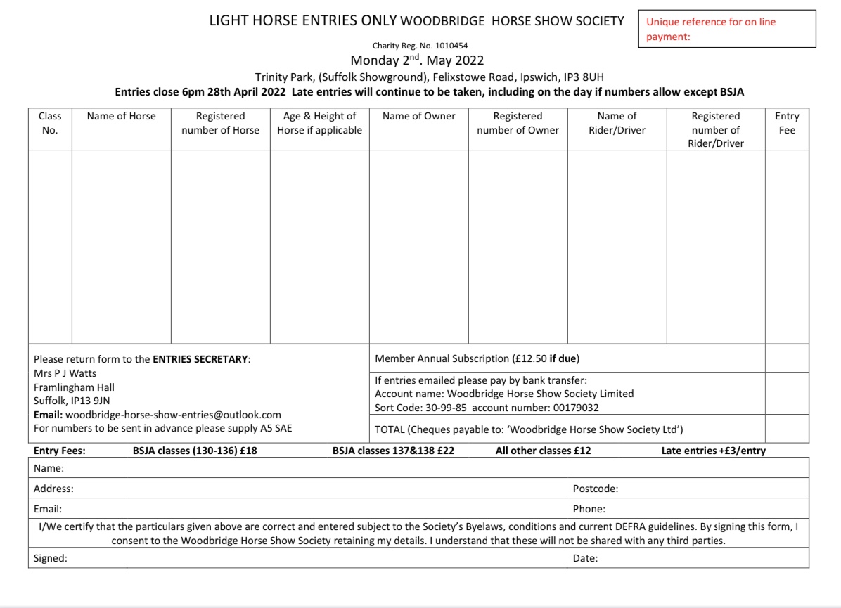 Entries – Woodbridge Horse Show